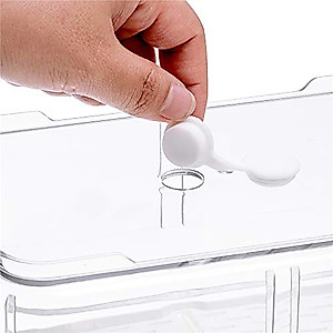 Benzoyl Food Storage Containers Fridge Produce Saver, Stackable Refrigerator Organizer Keeper Foldable lid with Removable Drain Tray for Produce, Fruits, Vegetables 2800ML