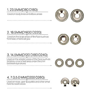 Peeling Tips, Replacement Skin Grinding Tips with Handle Stainless Steel Filter Set Beauty Machine Set