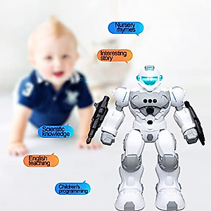 SNOEMWU Kids Remote Control Robot,21 Functions Gesture Sensing RC Robot Toy, Remote Control Electronic Robot for Kids Boys Girls with Walking Singing Dancing Kids Toys