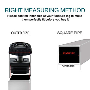 uxcell 10 Sets 30mm Base Dia Adjustable Leveling Foot 25mmx25mm Square Insert Kit