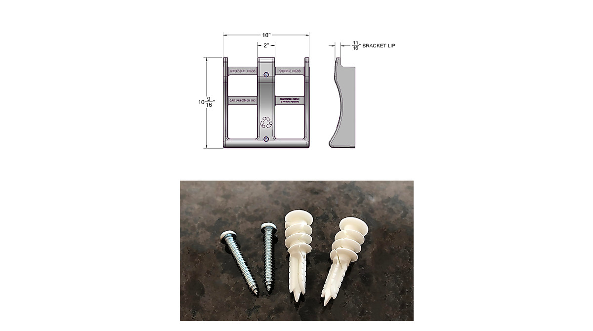 EZ Bin Bracket for Wider Lip Recycle Bins | CAD Precision
