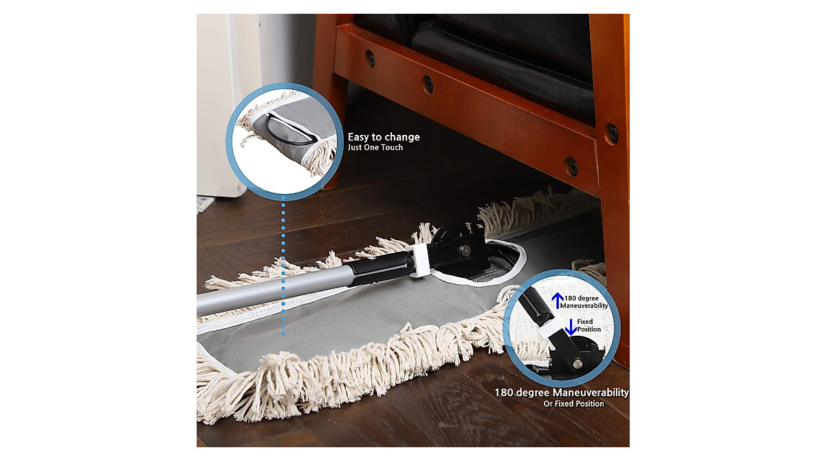 JINCLEAN 24" Industrial Cotton Floor Mop - Easy Cleaning