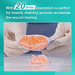 Dimora Upgrade Super Absorbent Dressing with Activated Charcoal for Wound Care, Odor Absorbing Pads 4"x 4" 10 Packs