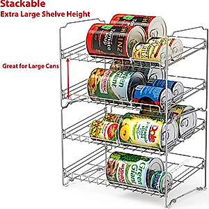2 Pack SimpleHouseware 2 Tier Can Rack, Silver