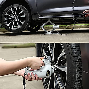 STANDTALL Electric Car Floor Jack Set 3 Ton All-in-one Automatic 12v Scissor Lift Jack with Impact Wrench and Tire Inflator Pump for Tire Change & Replacement