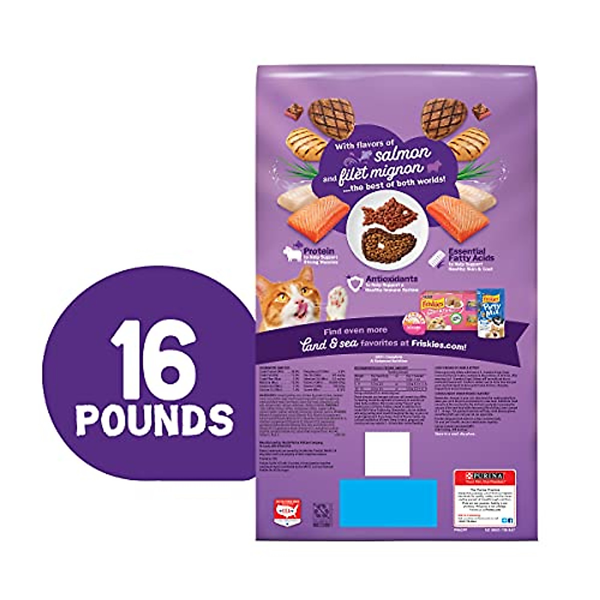 Purina Friskies Dry Cat Food, Surfin' & Turfin' Favorites - 16 lb. Bag