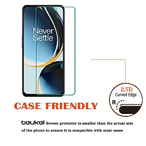 beukei (3 Pack) Compatible for OnePlus Nord N30 / OnePlus Nord CE 3 Lite 5G Screen Protector Tempered Glass,(6.72 inch) Touch Sensitive,Case Friendly, 9H Hardness