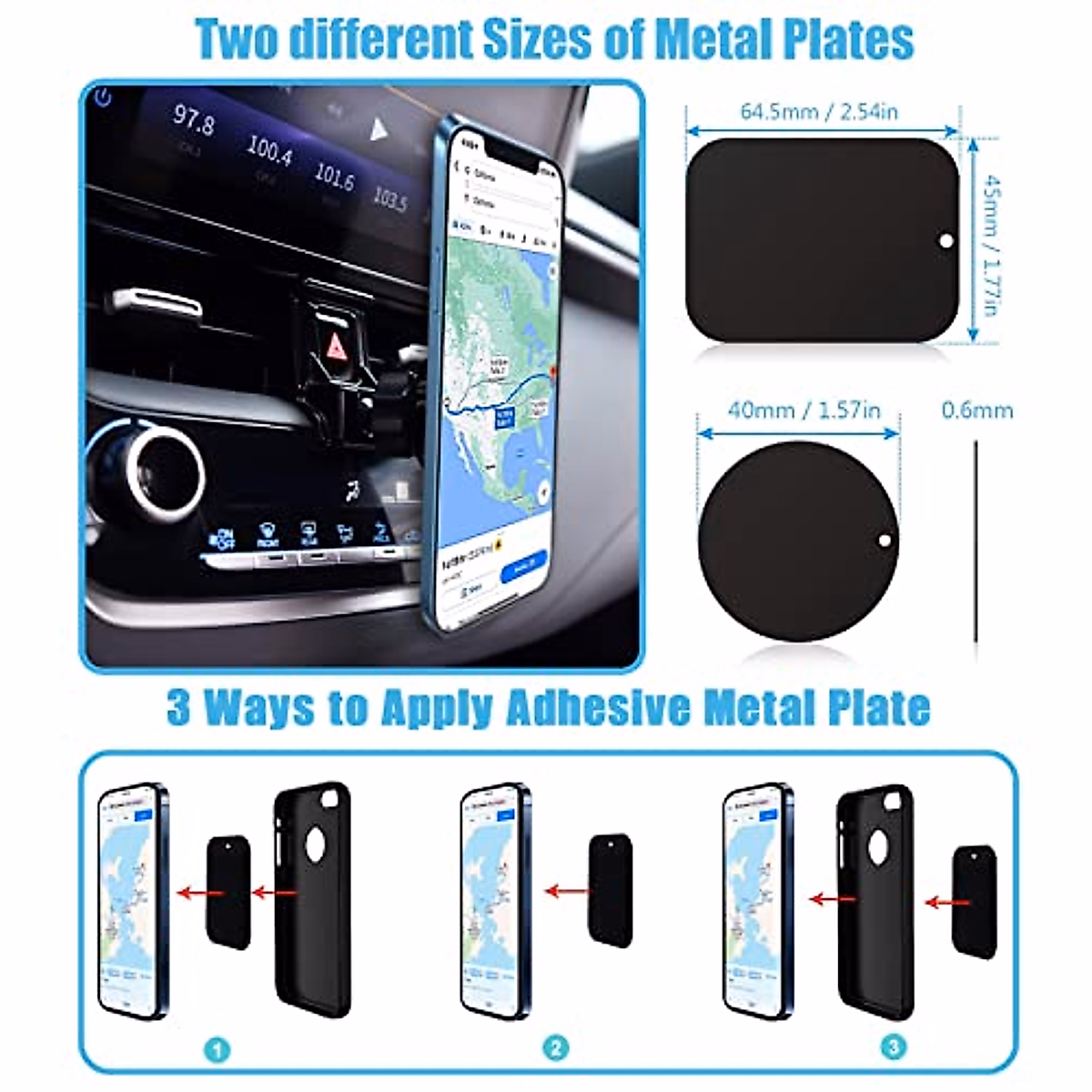 Mengfly Car Phone Holder, Car Mount, for Toyota Corolla 2023 2022 2021 2020, Air Vent Phone Stand, Auto Dashboard, Sticker Free Magnetic Navigation Bracket, for All Smartphone (Not Fit 2019-2012)