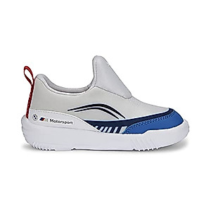 PUMA Kids BMW M Motorsport Bao Kart Sneaker, White Black-Estate Blue, 9 US Unisex Toddler