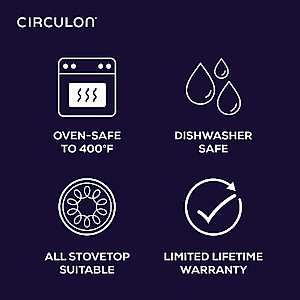 Circulon Symmetry Hard Anodized Nonstick Sauce Pan/Saucepan with Straining and Lid, 3.5 Quart, Red