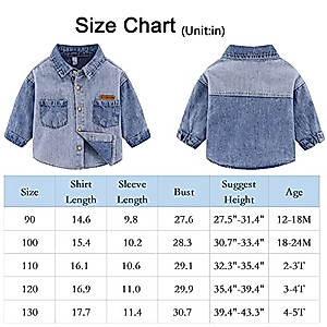 Hresadio Baby Boys Girls Denim shirt Kids Toddler Button Down Jeans Jacket Top Coat Outerwear(Blue 3-4T)