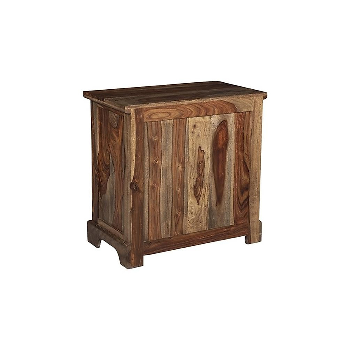 Porter Designs Crossroads Solid Sheesham Wood Bedroom Nightstand in Brown