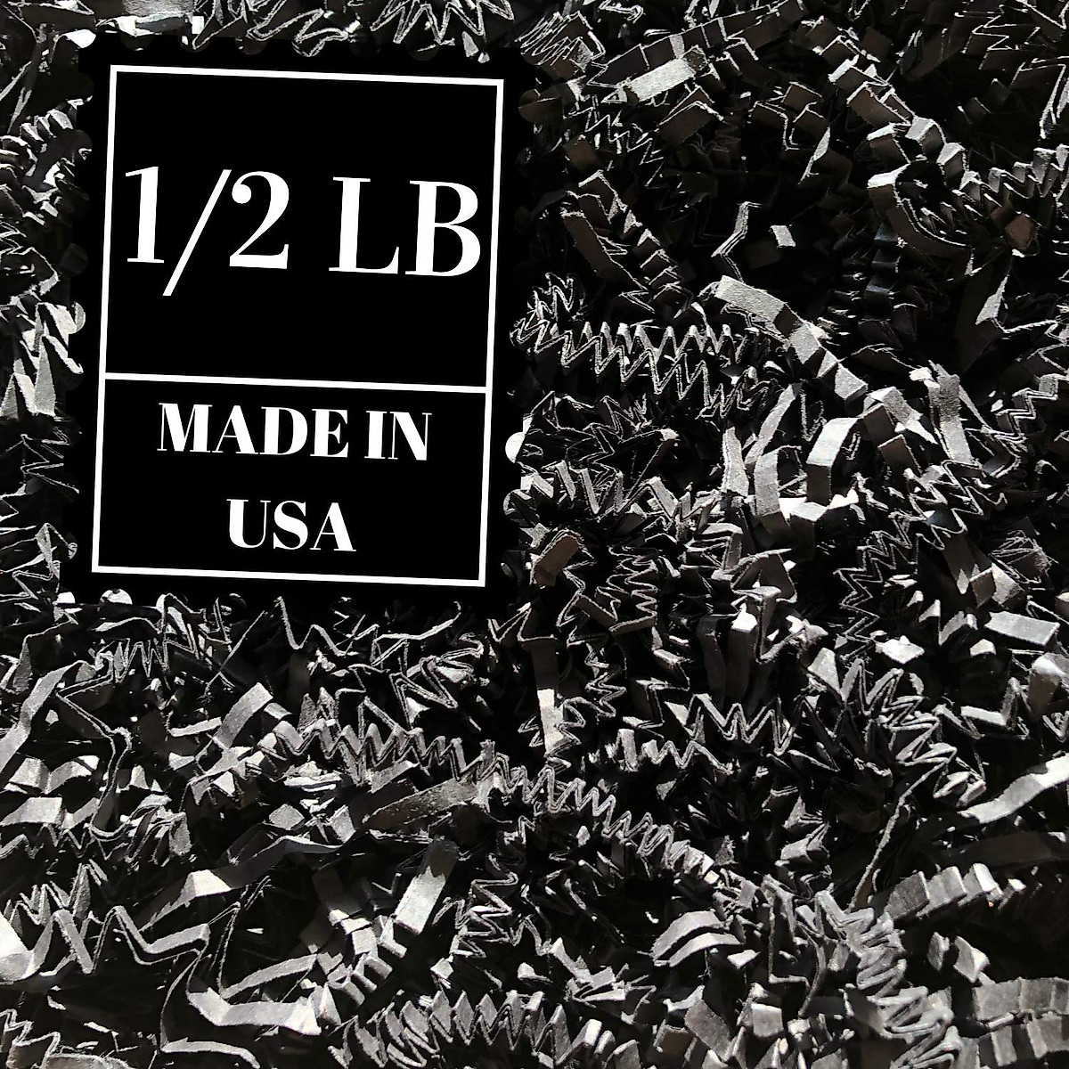 Mrs Fizz Crinkle Cut Paper Shred Filler for Packing and Filling Gift Baskets (.5 LB) Black