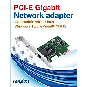 Realtek Chipset Gigabit PCI Express Ethernet Network Interface Card with Low Profile Bracket (No Software))