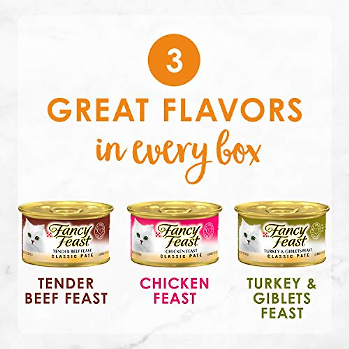 Purina Fancy Feast Grain Free Pate Wet Cat Food Variety Pack, Poultry & Beef Collection - (30) 3 Oz. Cans