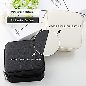 onlyamazing Black Jewelry Box Desk Organizer Set of 2, Portable Jewelry Cases for Home, Travel