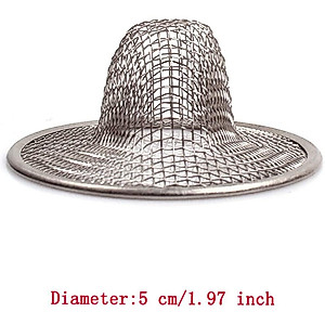 5 pcs Kitchen Sink Strainer Stainless Steel Sink Drain Sink Metal Strainer Bath Basin Filter, 5cm
