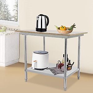 Adjustable Workbench, 35.43×29.92 Inch Kitchen Preparation Table Garage Workbench, Kitchen Tool Table with Storage Space, for Home and Commercial