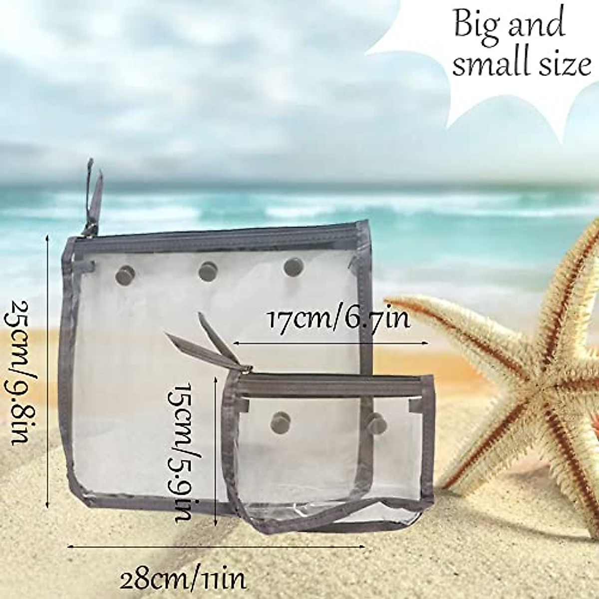 FARRJO Clear Waterproof Insert Pouch for Bogg Bag Travel Organizer Storage for Bogg Bag Hanging Bag for Bogg Bag (1PC（Set of 2）)