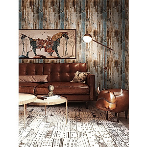 Heroad Brand 17.3"x78.7" Contact Paper Wood Wallpaper Stick and Peel Removable Self Adhesive Wallpaper for Living Room Bedroom Kitchen Backsplash