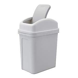 Innouse 7 L Small Garbage Can with Swing Lid, 1.8 Gallon Indoor Trash Bin with Lid (Grey)