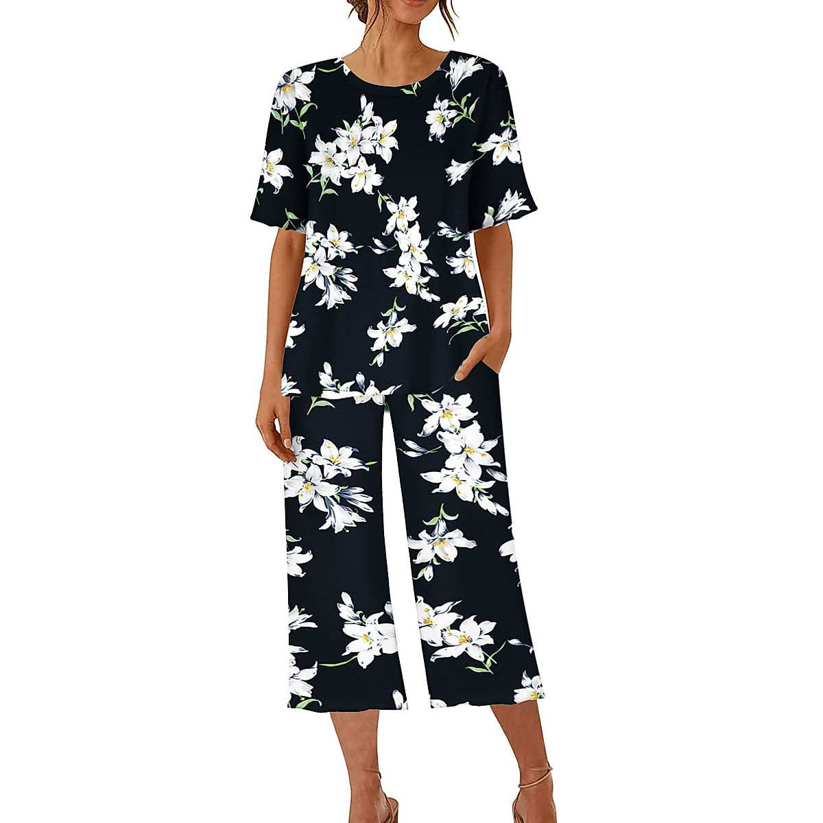 Yck-SAiWed Discounts�and Promotions Coupon Codes Womens Casual 2 Piece Outfits 4th of July Patriotic Sets Loose Tops Bodycon Shorts Workout Sports Tracksuit Black7,X-Large