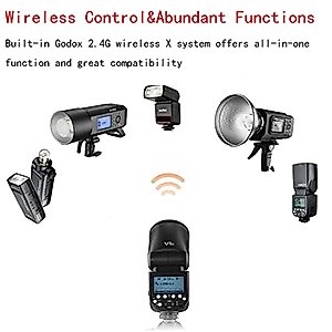 Godox V1 V1-S V1S Round Head Camera Flash for Sony Flash Speedlight Speedlite Light,76Ws 2.4G TTL1/8000 HSS,480 Full Power Shots,1.5s Recycle Time,2600mAh Li-ion Battery,10 Levels LED Modeling Lamp