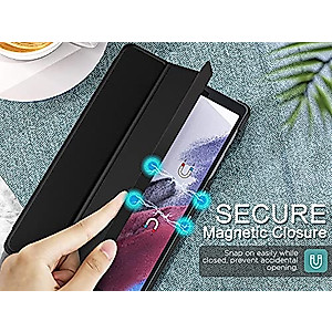 MoKo Case Fits Samsung Galaxy Tab A7 Lite 8.7 Inch (SM-T225/T220/T227), Lightweight Stand Smart Case Hard Shell Cover for Samsung Tab A7 Lite Tablet 2021 – Black