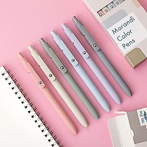 Mr. Pen- Retractable Gel Pens, 6 Pack, Morandi Barrels, Black Gel Pens, Fast Dry, Gel Pens Fine Point 0.5mm, Cute Pens, Gel Ink Pens, Black Pens, Aesthetic Pens for Journaling
