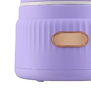 gazechimp Small Rice Cooker Electric Pot 110V 1.6L Electric Cooker Non-stick Pot Noodles Cooker for Travel Dormitory 1-2 Person Oatmeal, Violet