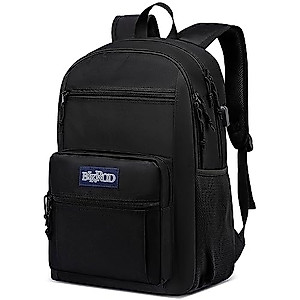 BIKROD Laptop Backpack for Men and Women, 15.6 Inch School Backpack for Teen Boys and Girls, Lightweight Casual Black Travel Backpack with USB Charging Port, Daily-use Bookbag Fits