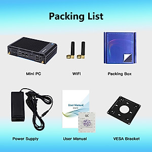 VNOPN Industrial Fanless Mini PC Intel J4125, Dual 2.5G NIC 8G DDR4 128G SSD Mini Desktop Computer, Desktop PC with Windows 11 Pro License,Support Triple Diaplay, DP 4K 60Hz, Dual Band WiFi BT4.2