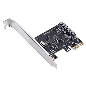 MHQJRH PCI Express SATA 3.0 Controller Card, 2-Port PCIe to SATA III 6GB / s Built-in Adapter Converter, PCI-E to SATA 3.0 Disk Array Card，with Small Bracket and 2 SATA Cable Support SSD and HDD