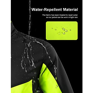 INBIKE Cycling Jackets for men Running Biking Jacket Windbreaker Thermal Windproof Reflective Cold Weather Black Green Large