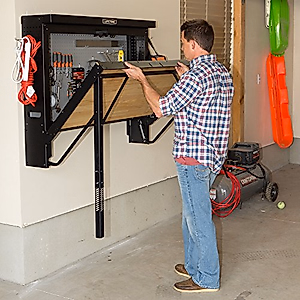 Lifetime Products Wall Mounted Work Table, 4', Wood Varnish