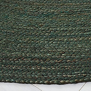 THE PIKKU INTERNATIONAL - Rug Round Natural Jute Hand Woven Braided Area Rug Green Color Carpet (132 x 132 Inch (11 Feet Round))