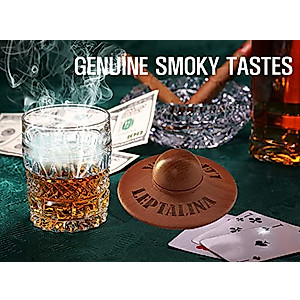 LEPTALINA Cocktail Smoker Kit with Torch and Whiskey Stones - Old Fashioned Cocktail Smoker Set with 6 Wooden Chips for Men, Boyfriend, Husband, Dad, Him (No Butane)