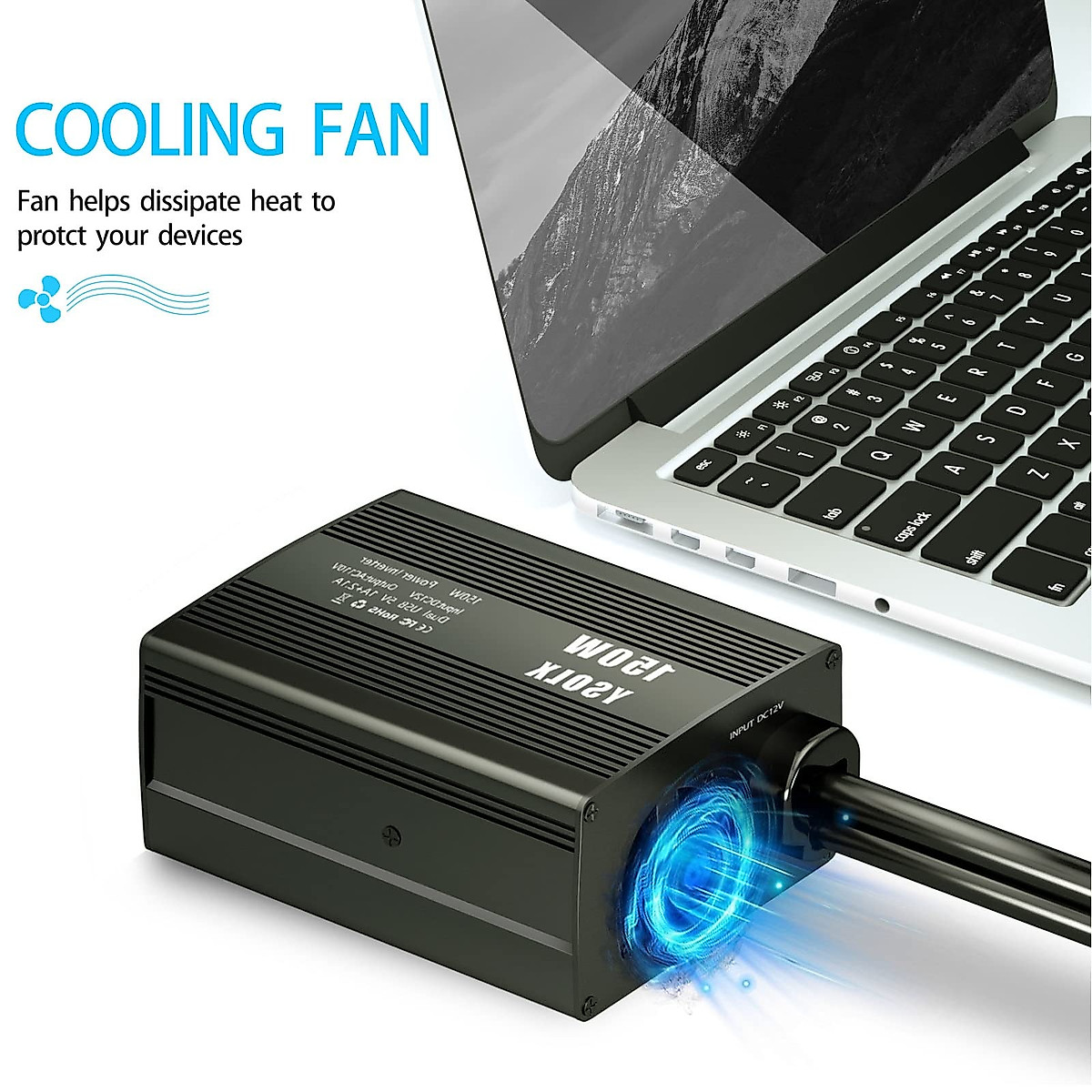 YSOLX 150W Power Inverter DC 12V to 110V AC Converter Car Plug Adapter Outlet Charger for Laptop Computer