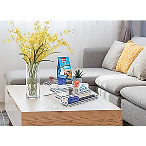 MEIQIHOME 4 Tier Spice Rack Organizer Step Shelf Countertop Spice Storage Holder, for Kitchen Cabinet Cupboard Pantry, Metal, Chrome