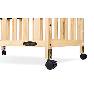 Child Craft Bristol Professional Series Compact Crib with Casters, Natural