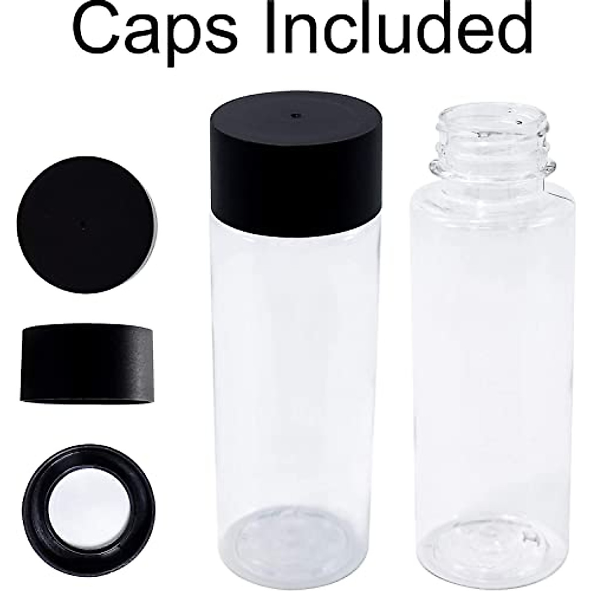 Upper Midland Products 10oz Empty Plastic Sensory Bottles With Black Lids, 14 Pk Round Clear Plastic Water Bottles BPA Free for Tea Juice Smoothie Water Milk