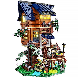 VATOS Tree House STEM Toy, 1155PCS Creative Building Set for Kids with LED Light | 4 Seasons in 1 Treehouse Building Bricks Forest House for 6 7 8 9 10+ Girls Boys Christmas Birthday Gift