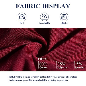 A WATERWANG Men's Long Sleeve Polo Shirts, Slim-fit Cotton Golf Polo Shirts Basic Designed Wine Red