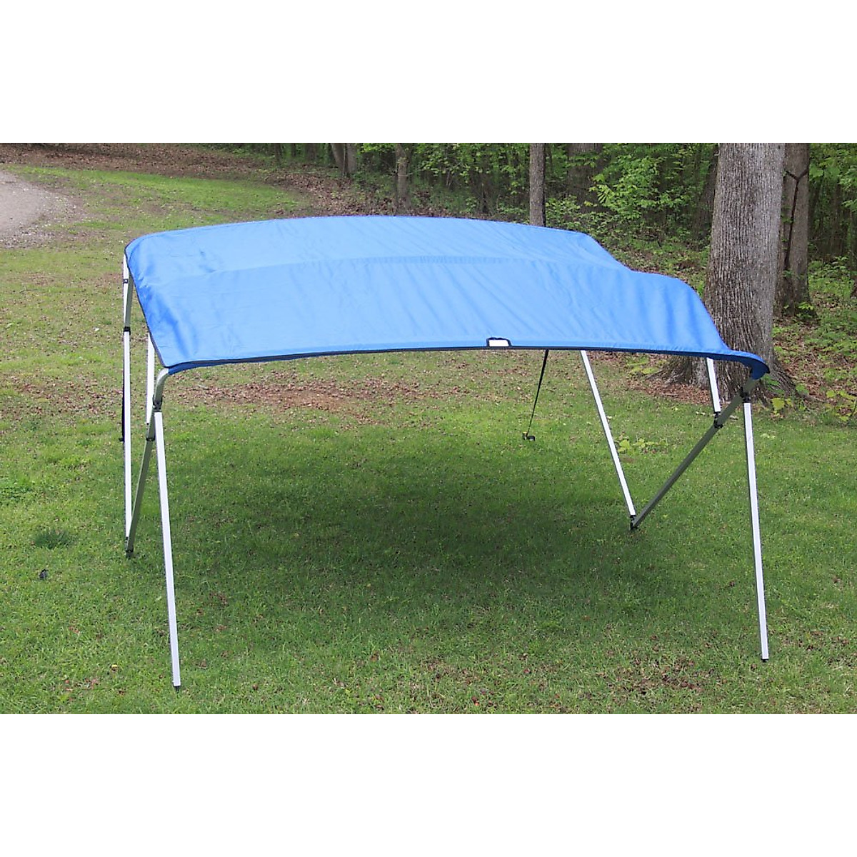 Vortex Direct Royal Blue Fabric Square Tube Frame 4 Bow Bimini Top, 12' Long 91"-96" Wide, 54" Tall