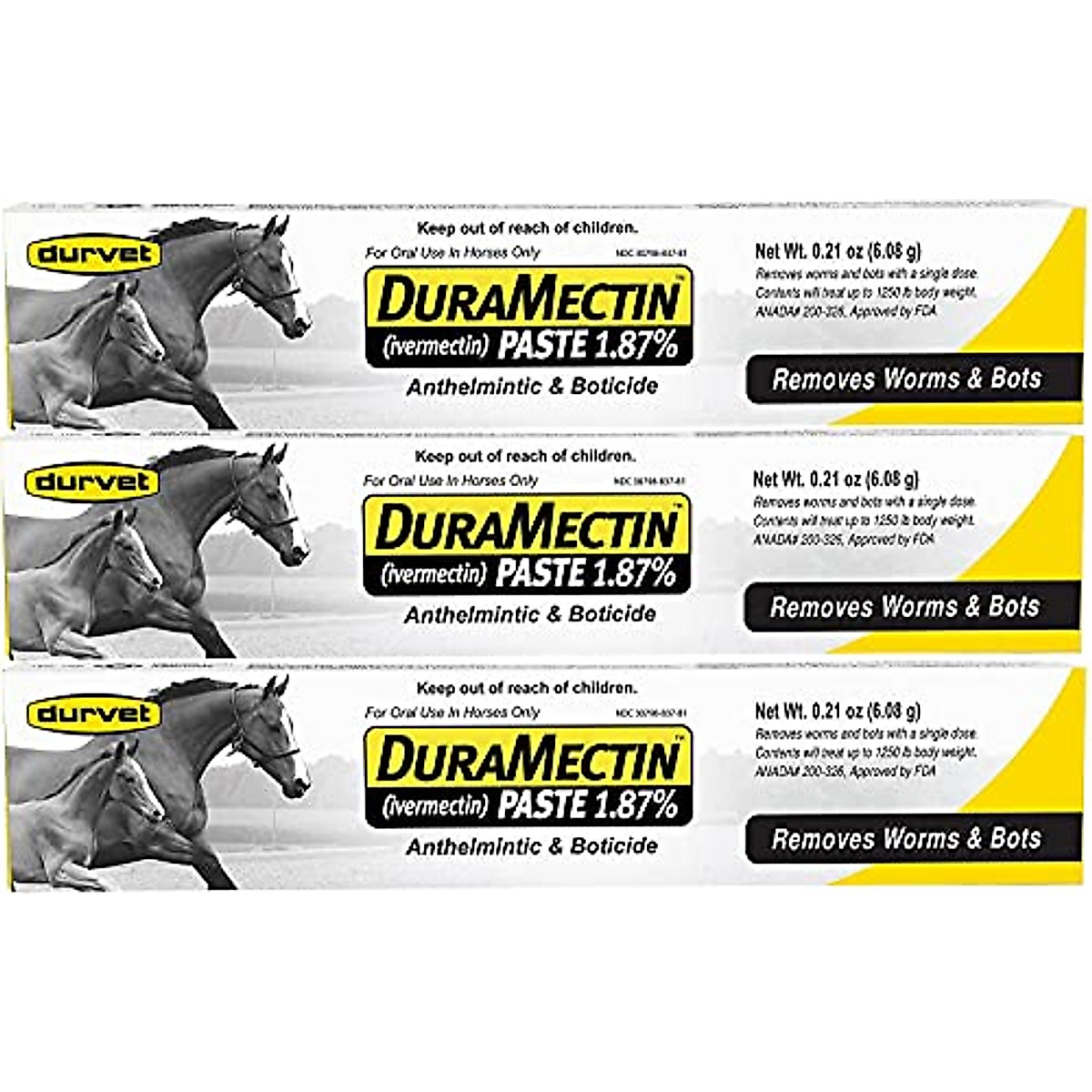Duramectin Ivermectin Paste 1.87% for Horses, 0.21 oz (Thrее Рack)