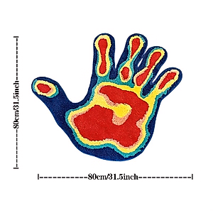 Handmade Palm Rug Shape Tufted Carpet Plush Fluffy Soft Multiple Color Home Decor Living Room Bedroom Room Aesthetic (31.5X31.5 Inch)