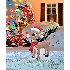 ProductWorks Rudolph The Red-Nosed Reindeer Decorative Christmas Metal Rudolph, 24"