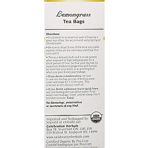 CELEBRATION HERBALS Lemongrass Tea Organic 24 Bag, 32Gm