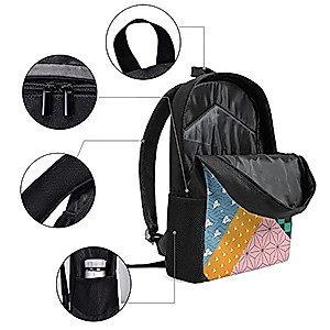 cwixnao 3pcs Printed Backpack Set, Leisure Bookbag Anime Fans Daypack with Lunch Box Pencil Case for Boys And Girls