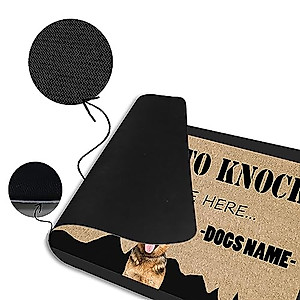 SGBASED Doormat Funny Doormat German Shepherd Entrance Floor Mat Rubber Non Slip Backing Entry Way Door Mat 30x18 Inches
